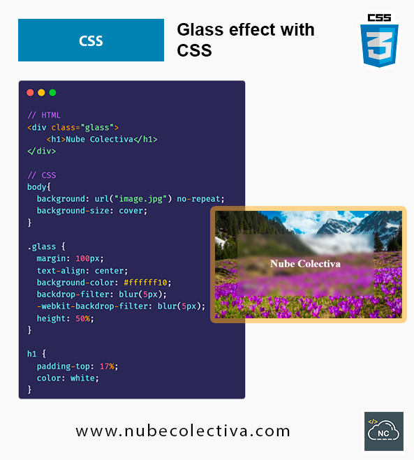 Glass effect with CSS | Nube Colectiva